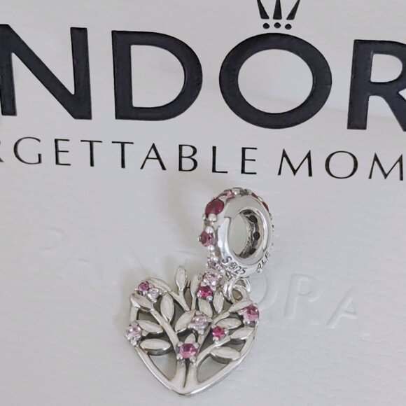 Pandora | Jewelry | Pandora Pink Heart Family Tree Dangle Charm Pendant ...